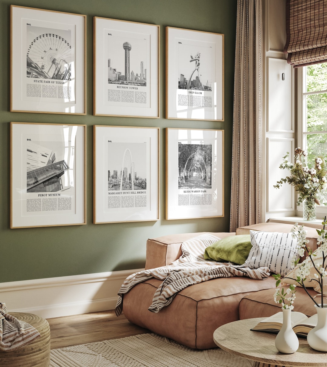 Dallas Prints Set of 6 | Reunion Tower | Margaret Hunt Hill Bridge ...