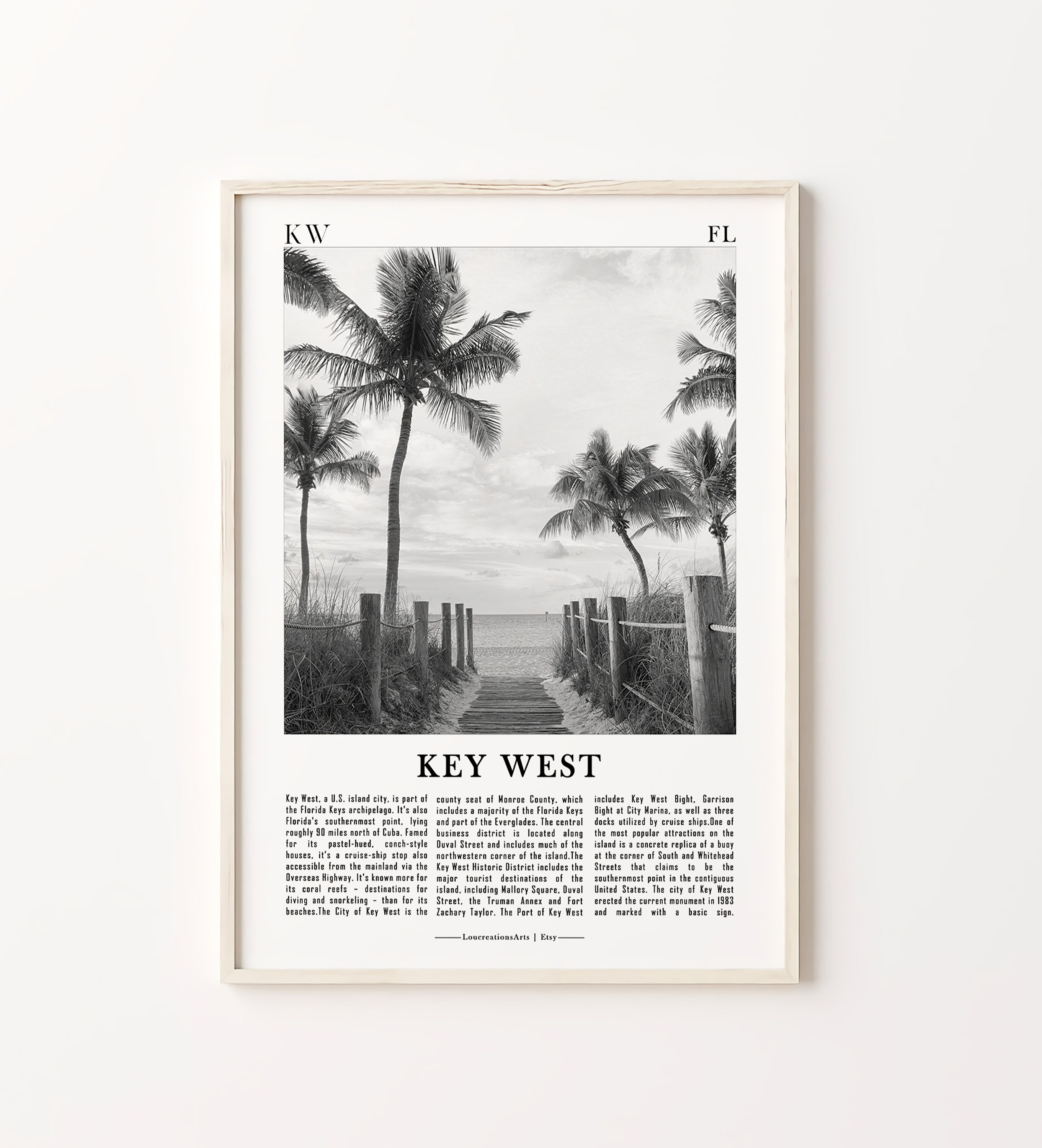 Key West City Prints Key West Black and White Prints Set of - Etsy