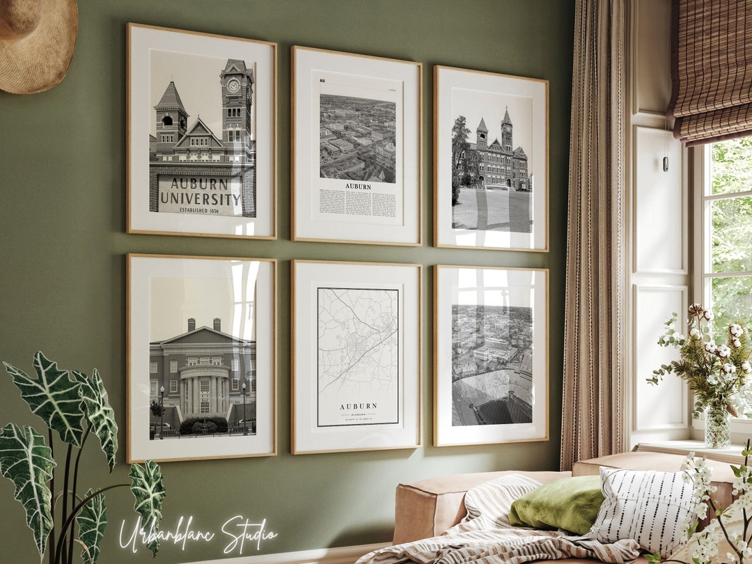 Auburn University Prints Set: Black and White Wall Art (digital ...