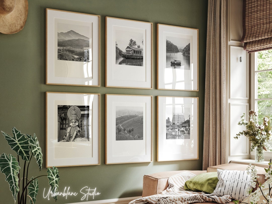 Kerala Prints Set of 6 | Black and White Wall Art Gallery Prints ...