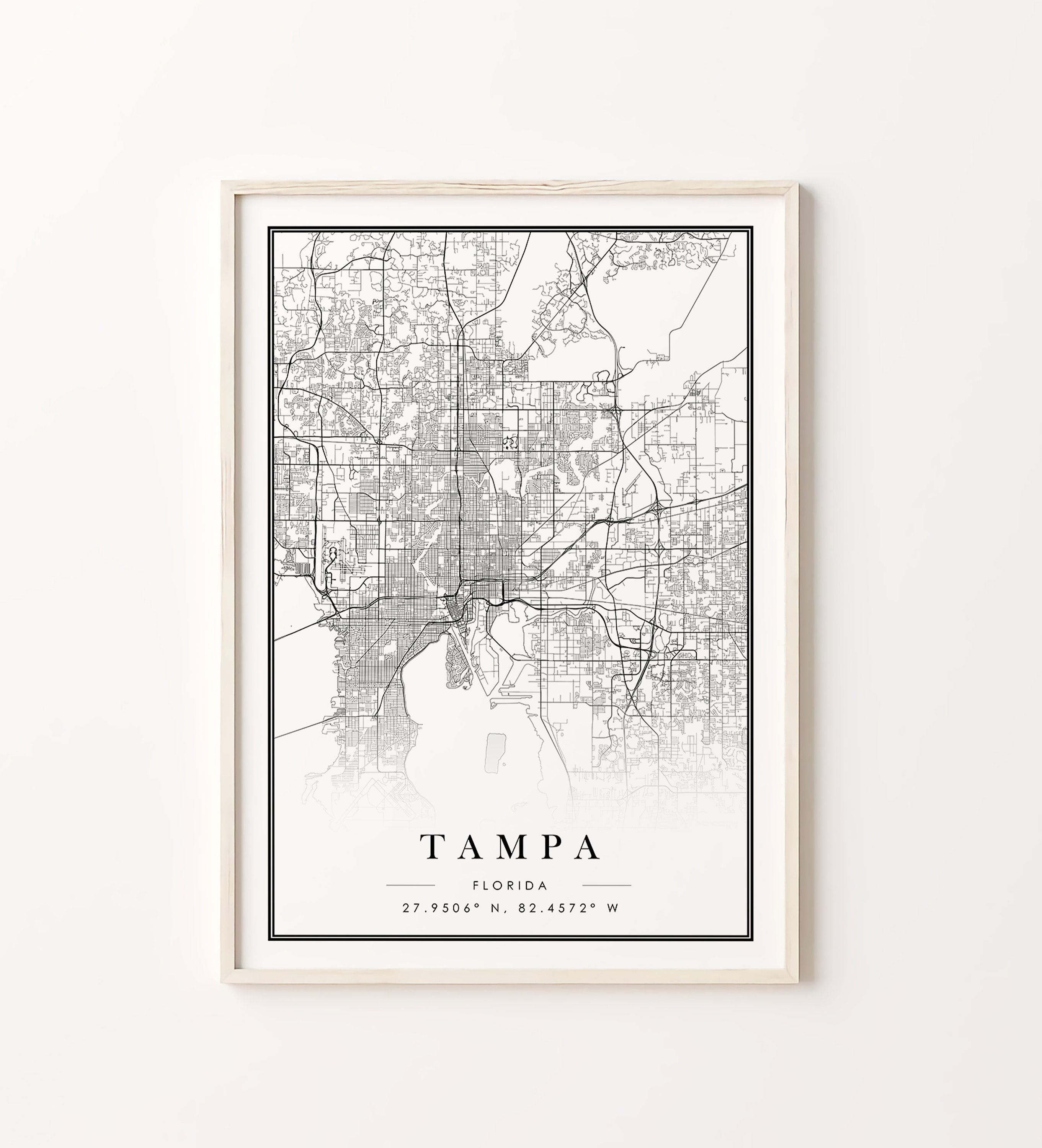 Tampa City Prints Tampa Black and White Prints Set of 6 | Etsy
