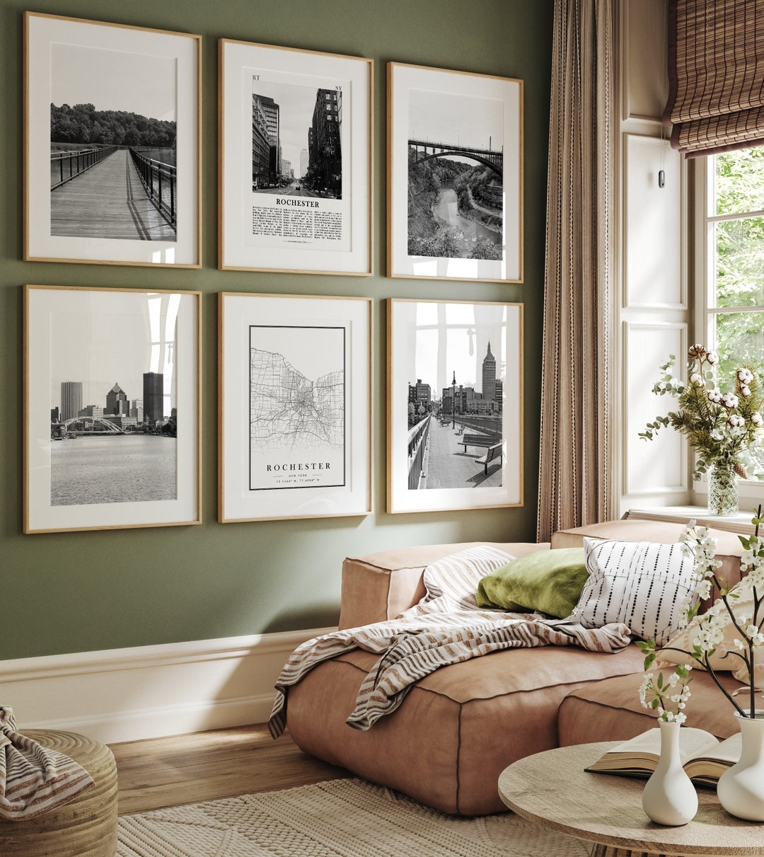 Rochester City Prints, Rochester Black and White Prints Set of 6 ...