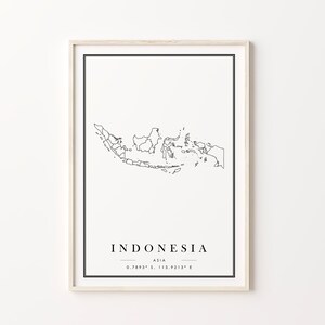 Indonesia City Prints, Indonesia Black and White Prints Set of 6 ...