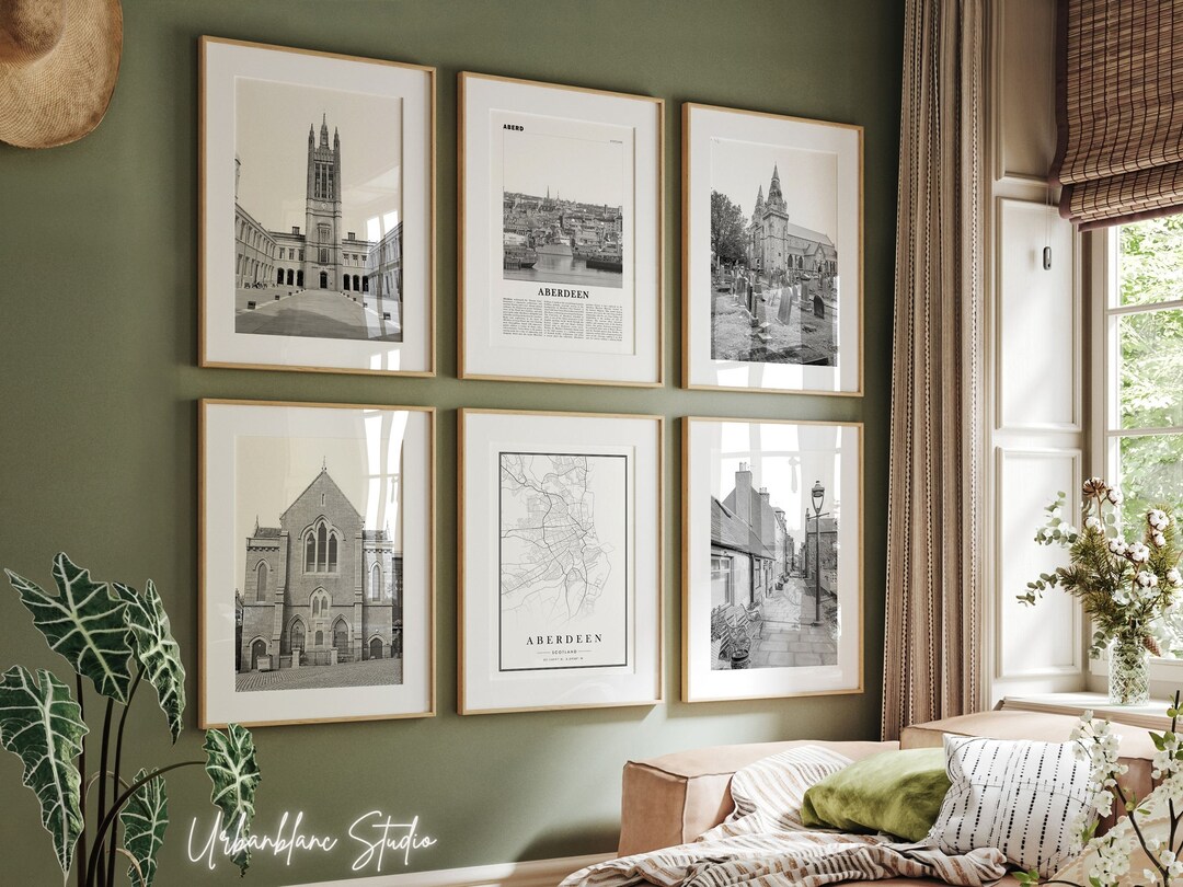 Aberdeen Prints Set: Black & White Scotland Wall Art (digital Download ...