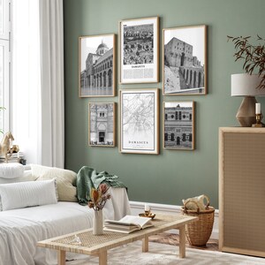 Damascus Prints Set of 6 | Black and White Wall Gallery Prints ...