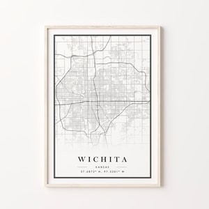 Wichita City Prints, Wichita Black and White Prints Set of 6, Wichita ...