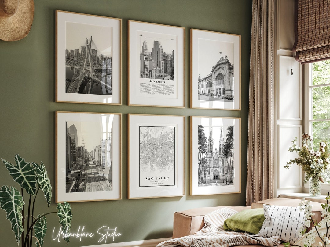 São Paulo Black & White Photo Prints: Wall Art Gallery Set - Etsy