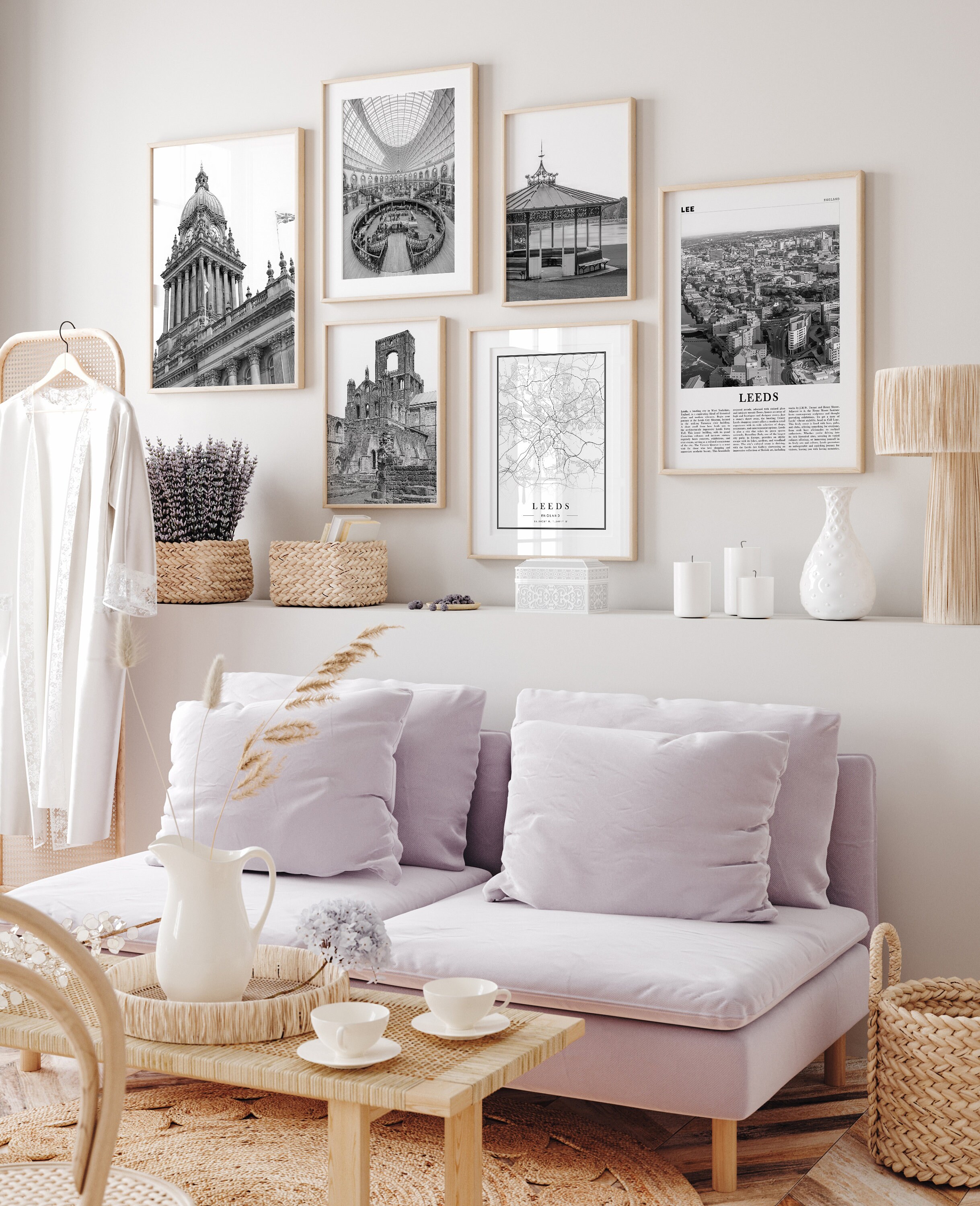 Leeds Prints Set: Black and White Gallery Wall Art - Etsy UK