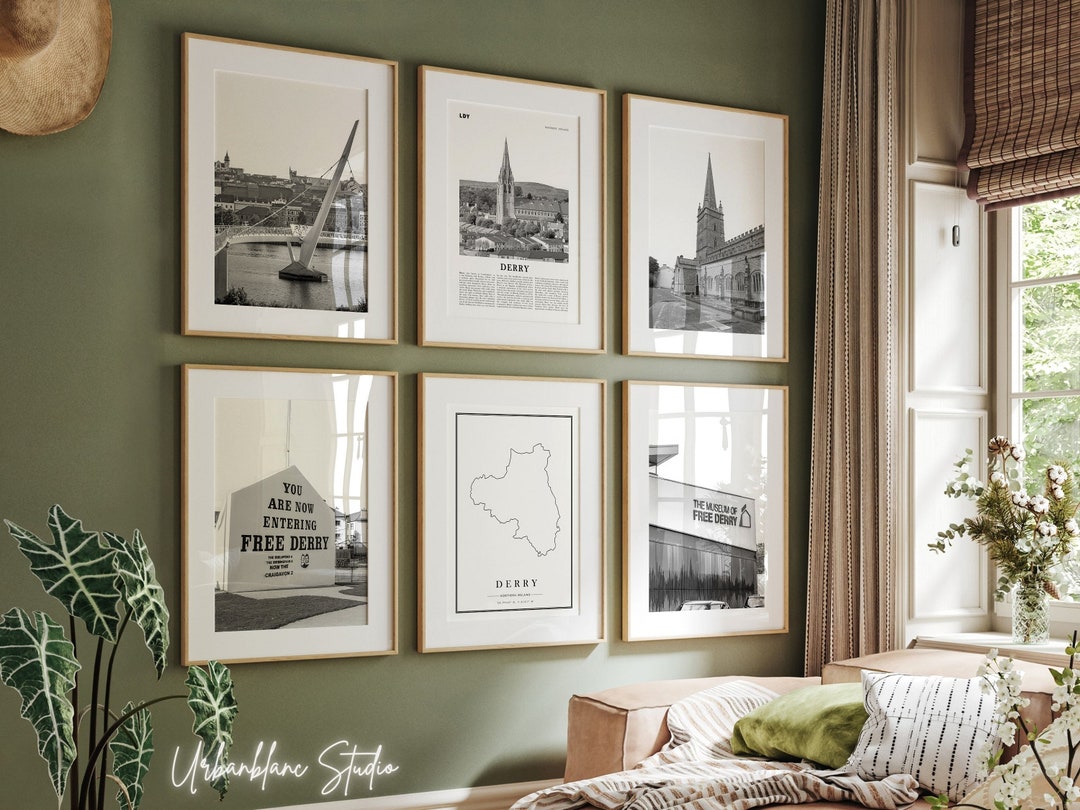 Derry Prints Set of 6 | Black and White Wall Gallery Prints | the Peace ...