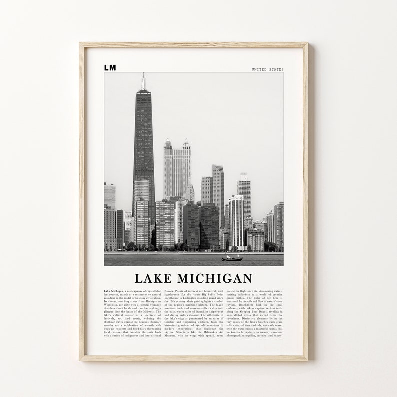Lake Michigan Black and White Photo Prints - Set of 6 - Etsy