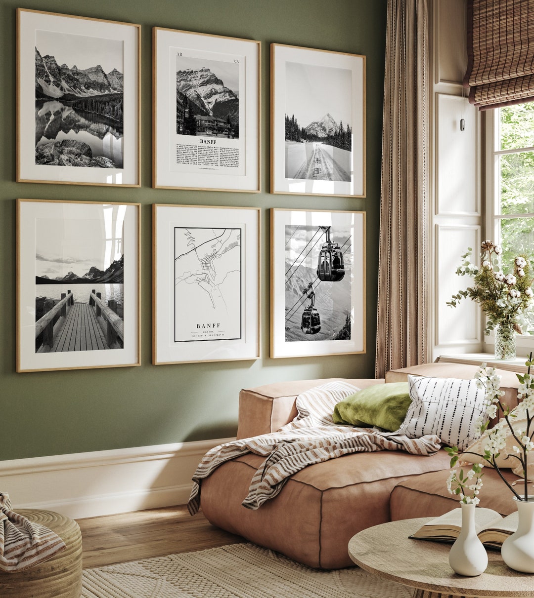 Banff National Park Prints, Banff Black and White Prints Set of 6 ...
