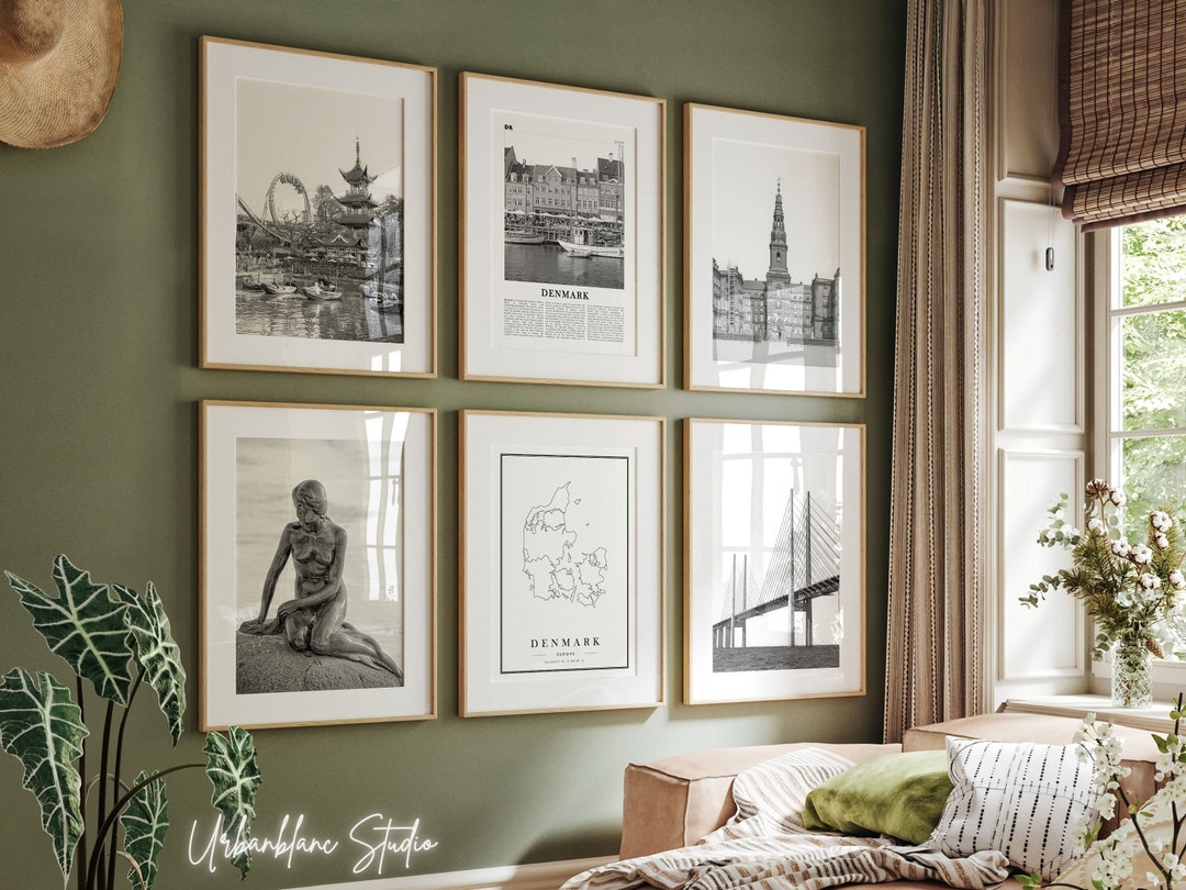 Denmark Prints Set of 6 | Black and White Prints | the Tivoli Gardens ...