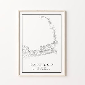 Cape Cod City Prints, Cape Cod Black and White Prints Set of 6, Cape ...