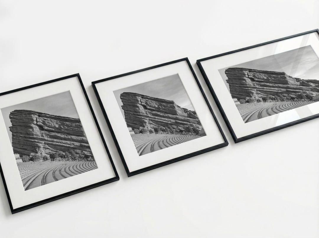 Red Rocks Amphitheater Colorado Wall Art, BW & Color, Horizontal ...