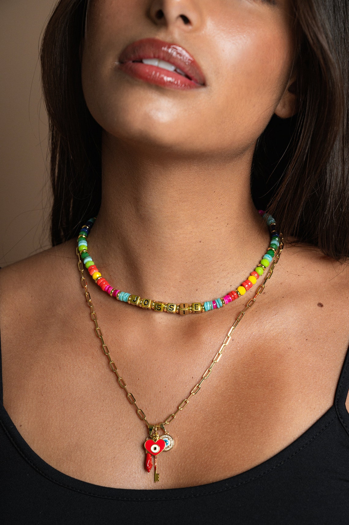 Custom Beads Necklace, Name Necklace, Personalized Necklace, Gift for ...