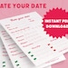 Rate My Date Evaluation Form - Printable Dating Journal - PDF Instant ...