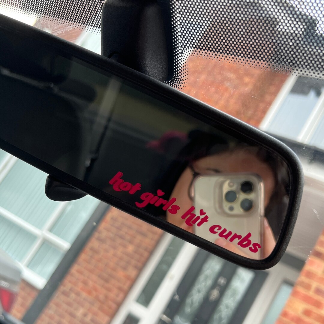 Hot Girls Hit Curbs Decal Car Mirror Decal Rearview Mirror Vinyl Decal ...