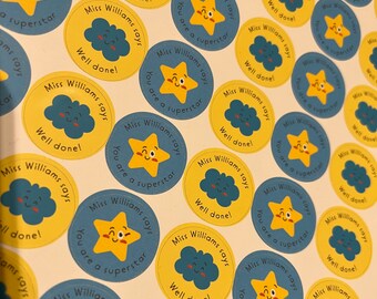 Personalised Well Done Stickers - Etsy UK