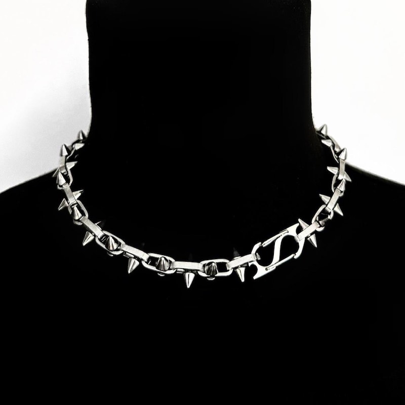 Spike Necklace Steel - Etsy