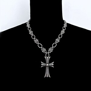MERCILESS Stainless Steel Gothic Cross With Stainless Steel Punk ...