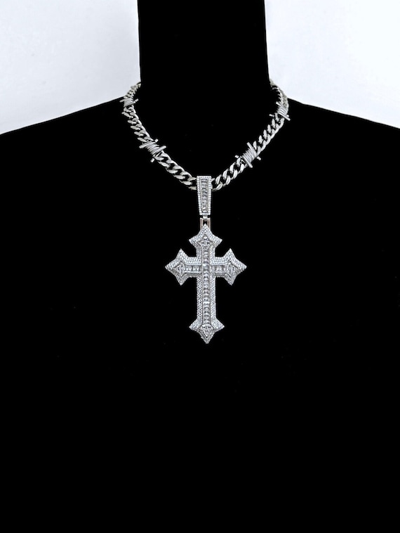 Iced barbed wire chain store