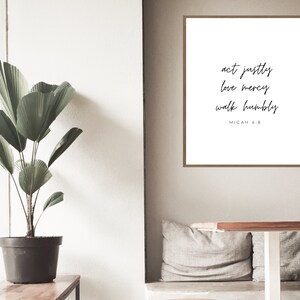 Micah 6:8 Print, Minimal Bible Verse, Modern Bible Verse Print ...
