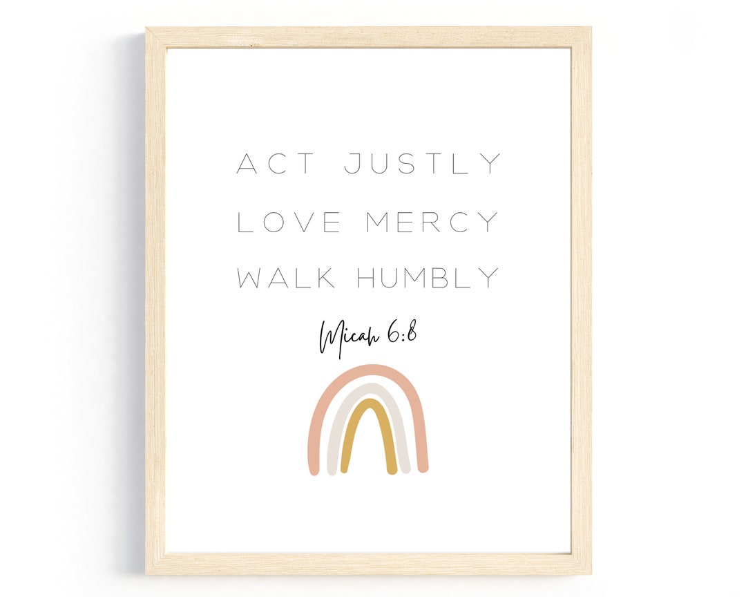 Micah 6:8 Print, Minimal Bible Verse, Modern Bible Verse Print ...