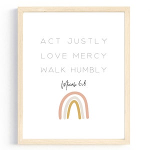 Micah 6:8 Print, Minimal Bible Verse, Modern Bible Verse Print ...