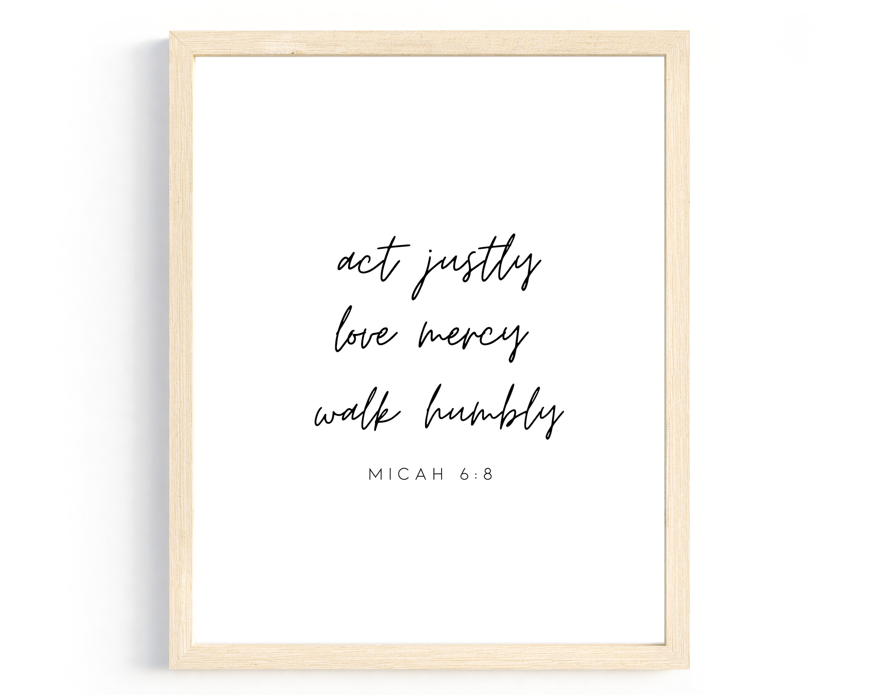 Micah 6:8 Print, Minimal Bible Verse, Modern Bible Verse Print ...