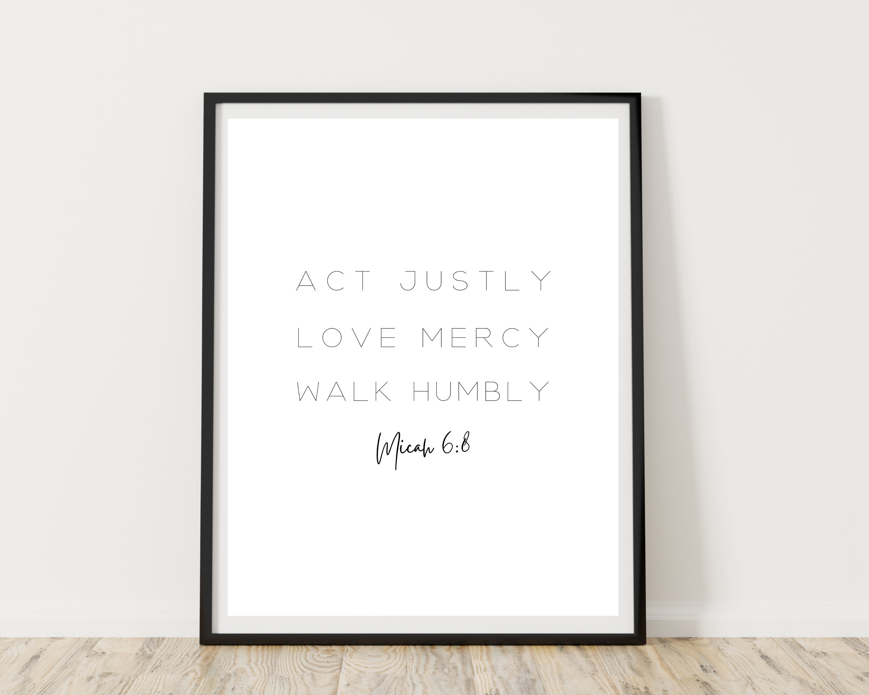 Micah 6:8 Print, Minimal Bible Verse, Modern Bible Verse Print ...