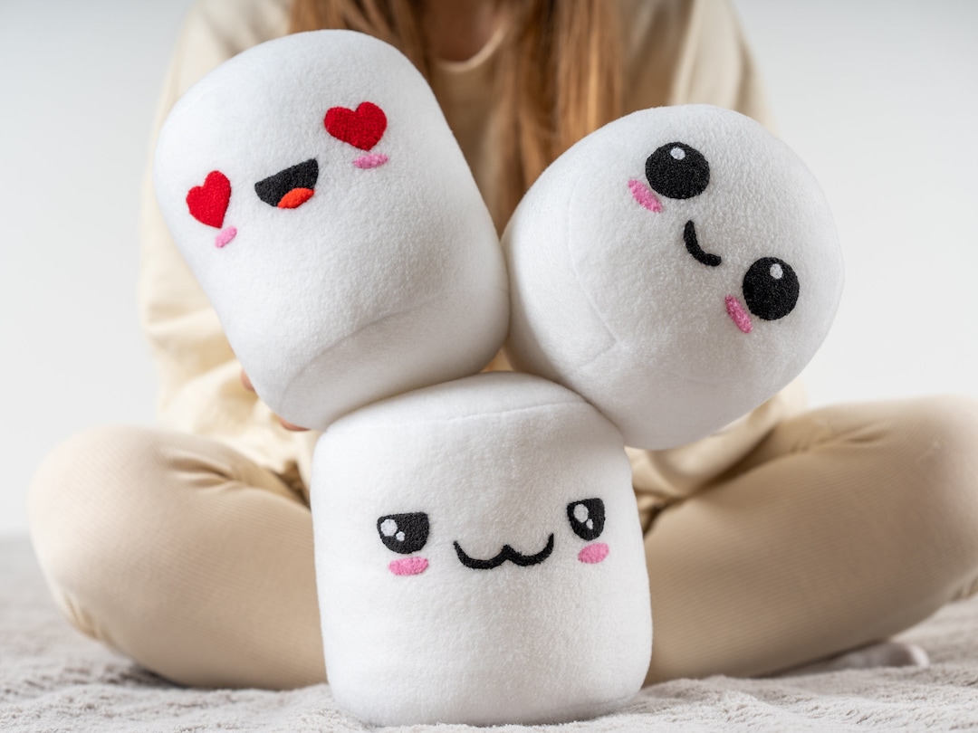 Marshmallow Plush Handmade Marshmallow Soft Toy Kawaii Plushie 7.5 In ...