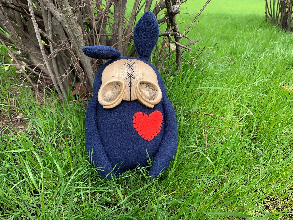 Creepy Bunny plush toy Rabbit soft doll Scary stuffed | Etsy