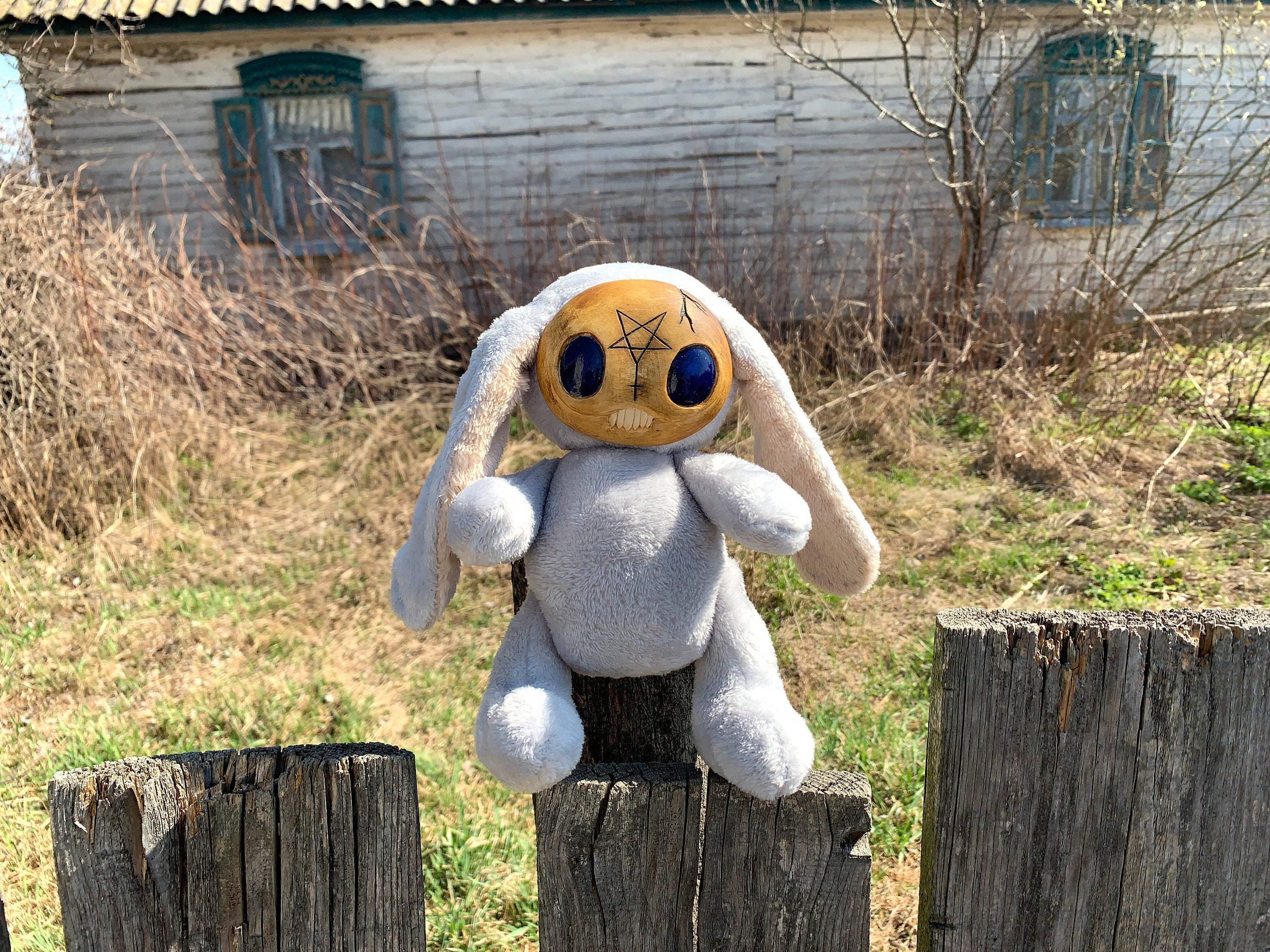 Creepy Bunny plush toyHorror rabbit soft dollScary stuffed | Etsy