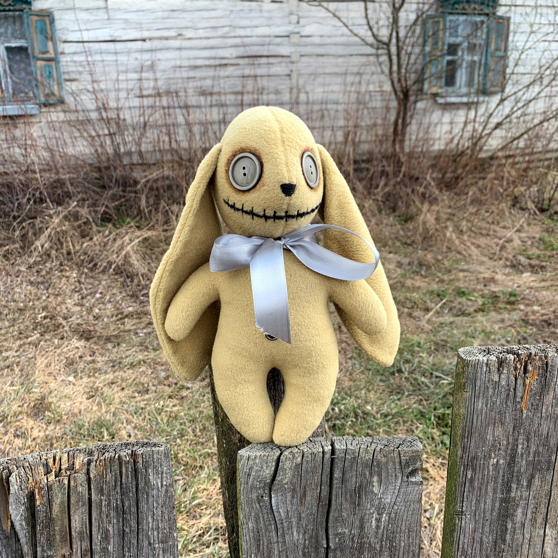 Creepy Bunny plush toy Rabbit soft doll Scary stuffed | Etsy