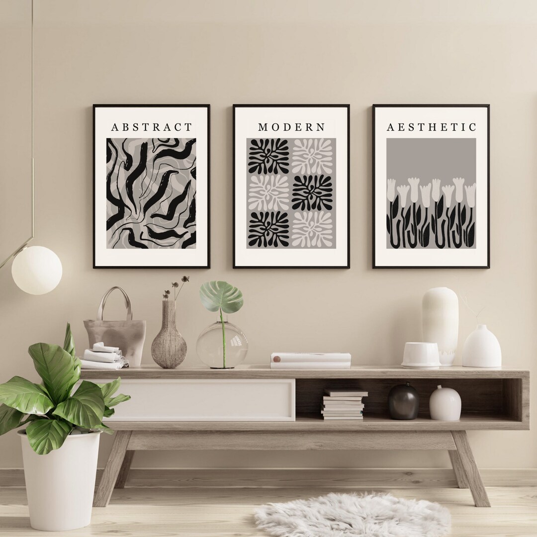 Abstract Wall Art Prints, Set of 3 Wall Prints, Abstract Prints, Home ...