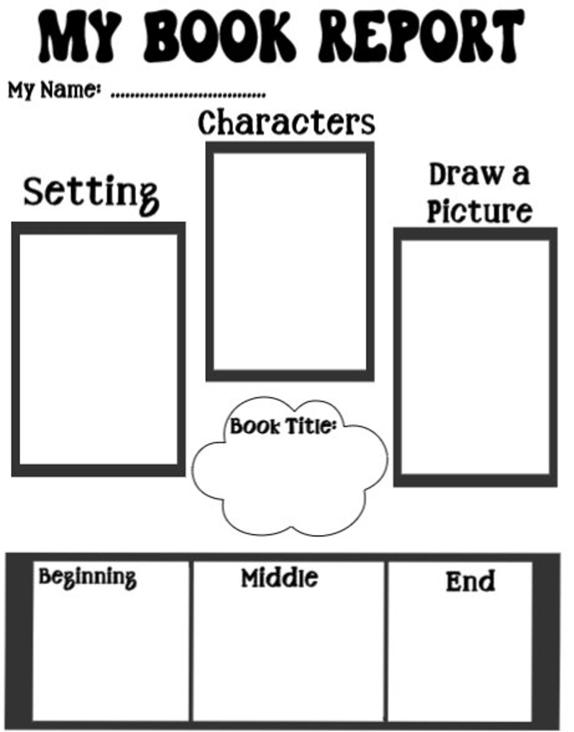 My Book Report Worksheet / Printable Worksheet / Reading Worksheet ...