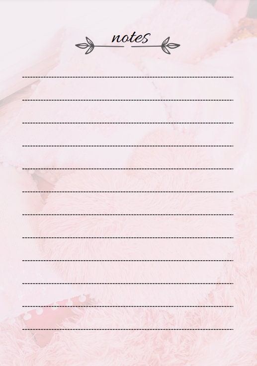 Pink Love Note Page / Note Planner / Note Organizer / Notes / Note ...
