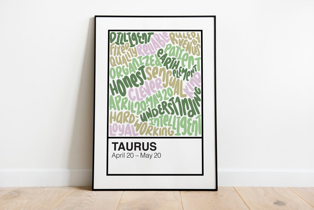 Taurus Color Swatch Print | Zodiac Art Poster Postcard | Birthday ...