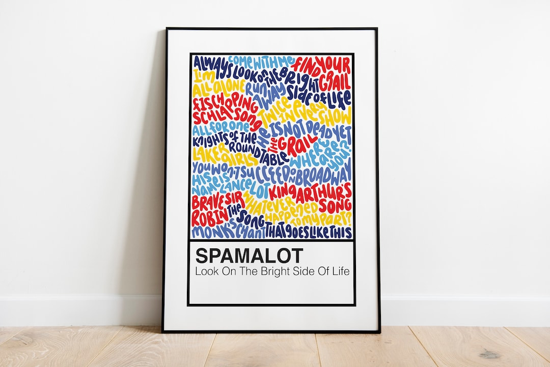 Spamalot Broadway Musical Handlettering Color Swatch Kunstdruck Poster ...