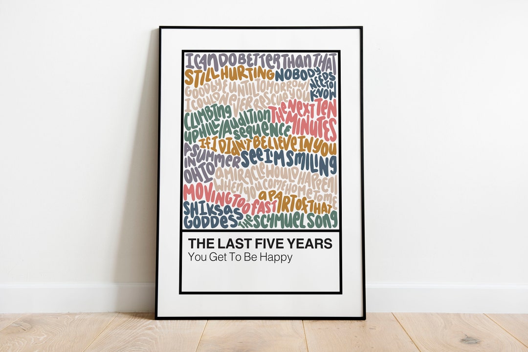 The Last Five Years Broadway Musical Handlettered Color Swatch Art ...