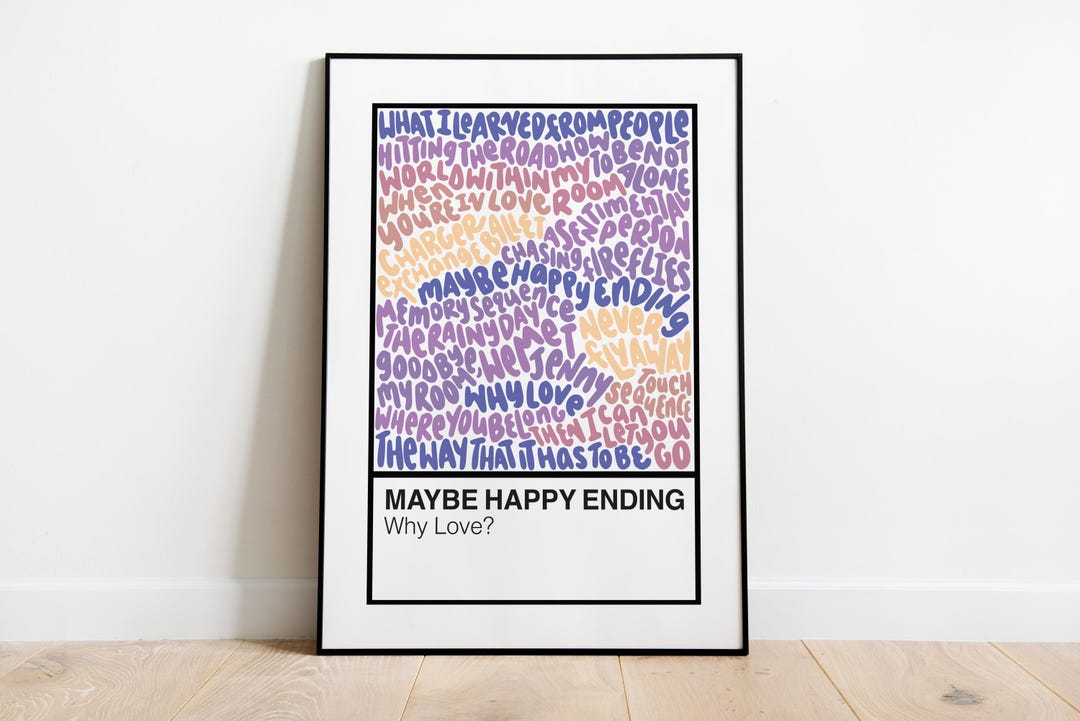 Maybe Happy Ending Broadway Musical Handlettered Color Swatch Art Print ...