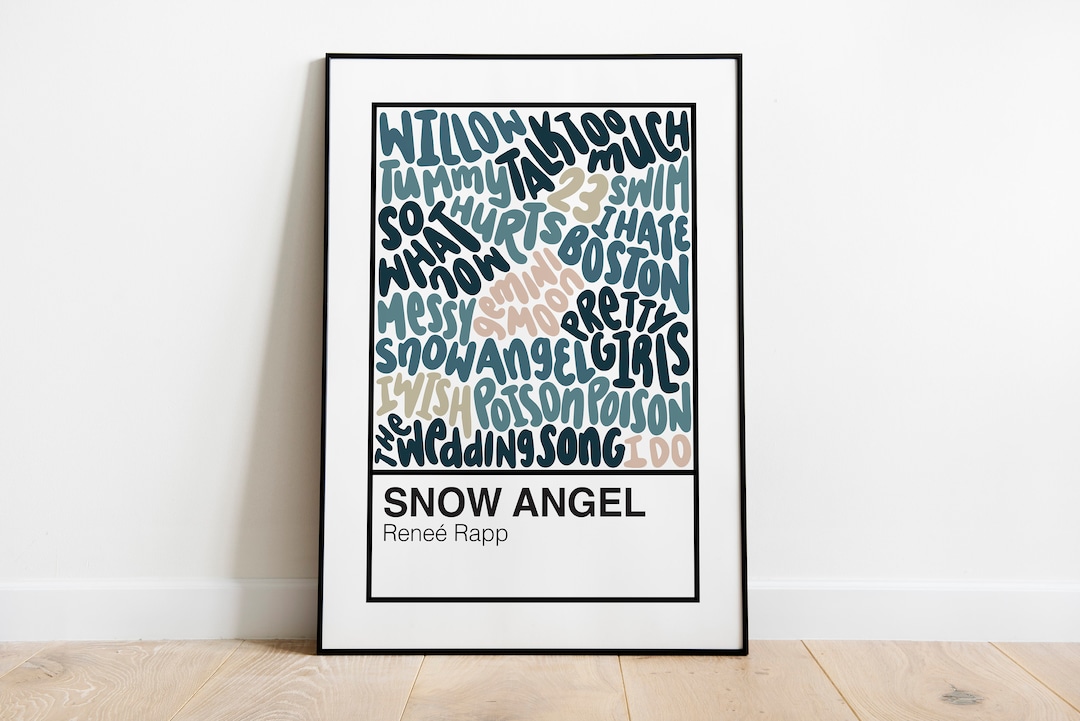 Snow Angel Reneé Rapp Handlettered Color Swatch Art Print Poster - Etsy