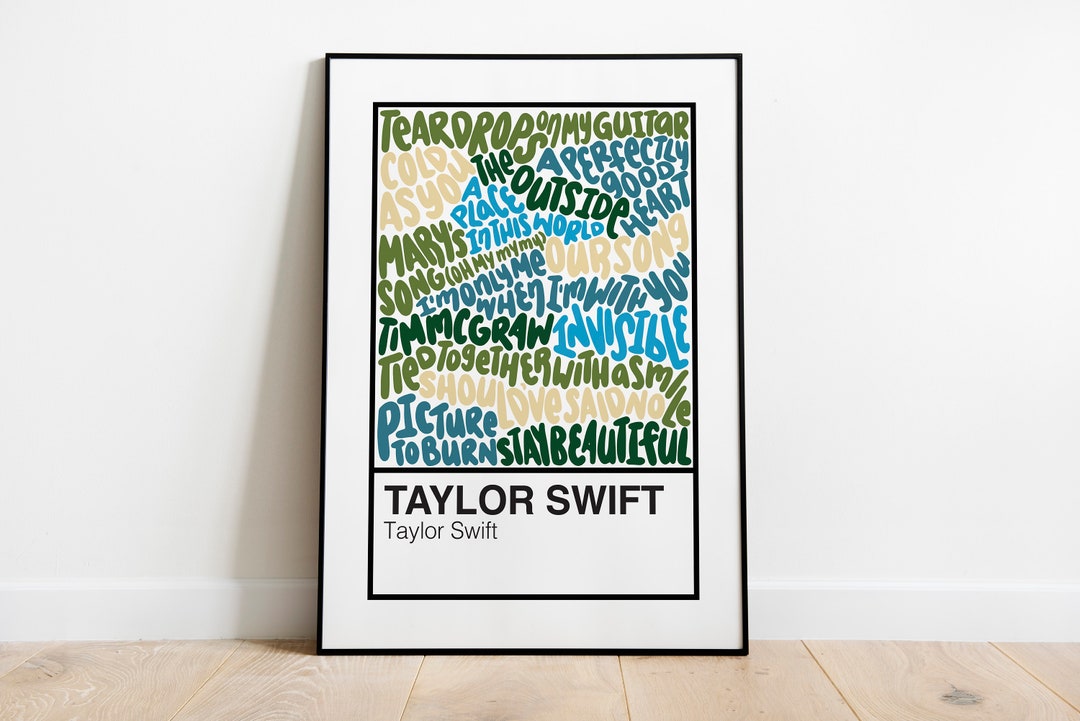 Taylor Swift Debut Handlettered Color Swatch Art Print Poster - Etsy