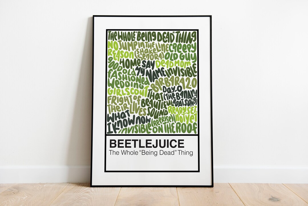 Beetlejuice Broadway Musical Handlettered Color Swatch Art Print Poster ...