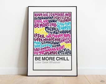 Be More Chill Poster - Etsy