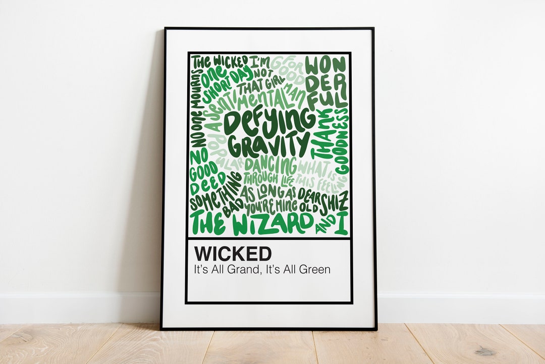 Wicked Broadway Musical Handlettered Color Swatch Art Print Poster - Etsy