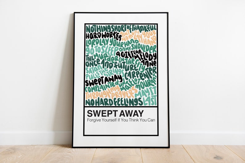 Swept Away Musical Handlettered Color Swatch Art Print Poster - Etsy
