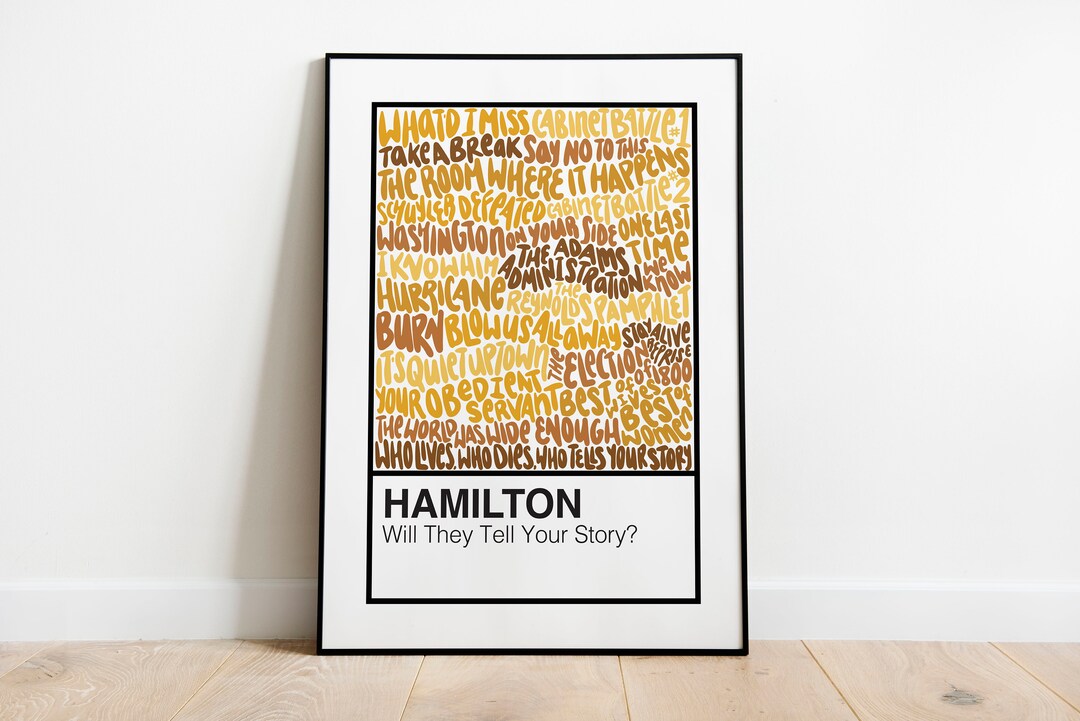 Hamilton Act 2 Broadway Musical Handlettered Color Swatch Art Print Poster - Etsy
