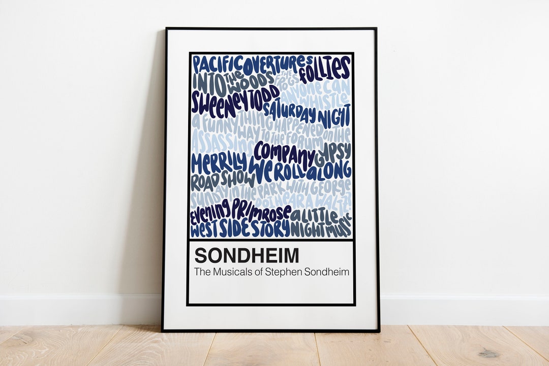 Stephen Sondheim Broadway Musical Handlettered Color Swatch Art Print ...