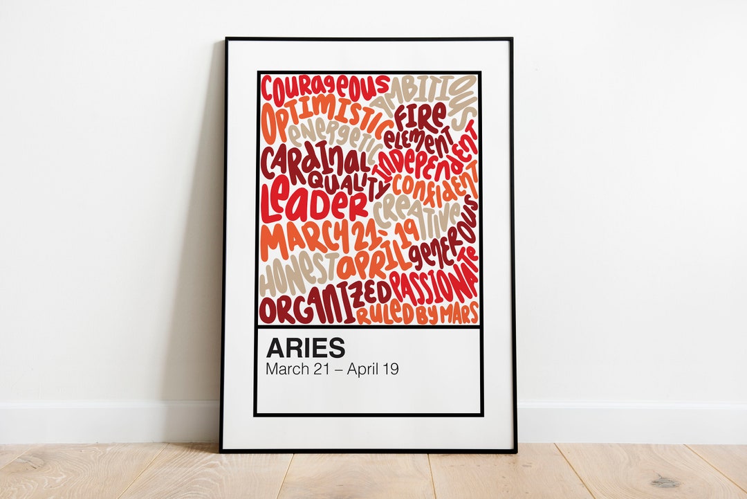 Aries Color Swatch Print | Zodiac Art Poster Postcard | Birthday ...